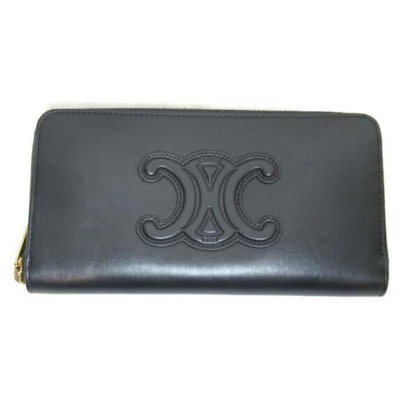 Celine | Bags | Celine Round Long Wallet Black Leather | Poshmark